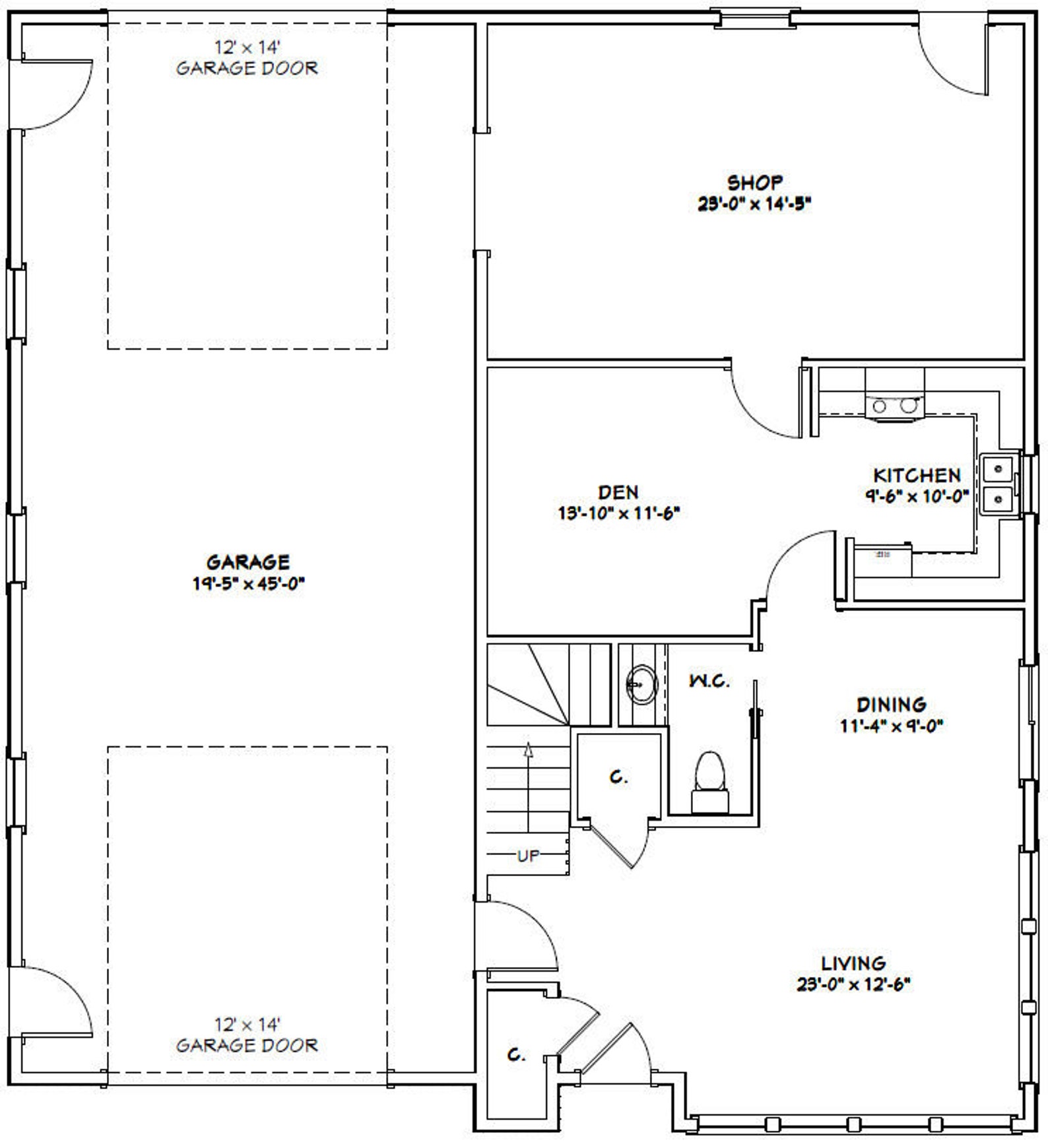 44x48 House 4-bedroom 2.5-bath 2194 Sq Ft PDF Floor - Etsy