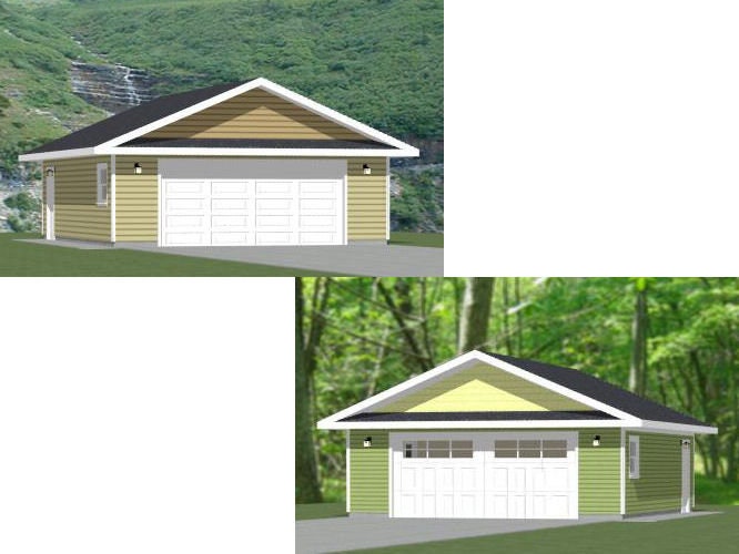 24x28 2-car Garages 672 Sq Ft 8ft Walls PDF Floor - Etsy