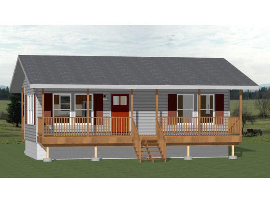 32x16 House -- 1-bedroom 1-bath -- 512 Sq Ft -- PDF Floor Plan ...