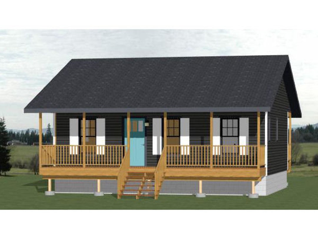 30x24 House -- 2-bedroom 2-bath -- 720 Sq Ft -- PDF Floor Plan ...