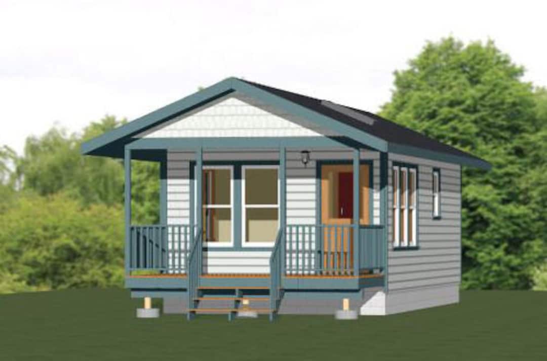 14x28 House -- 1-bedroom 1-bath -- 391 Sq Ft -- PDF Floor Plan ...