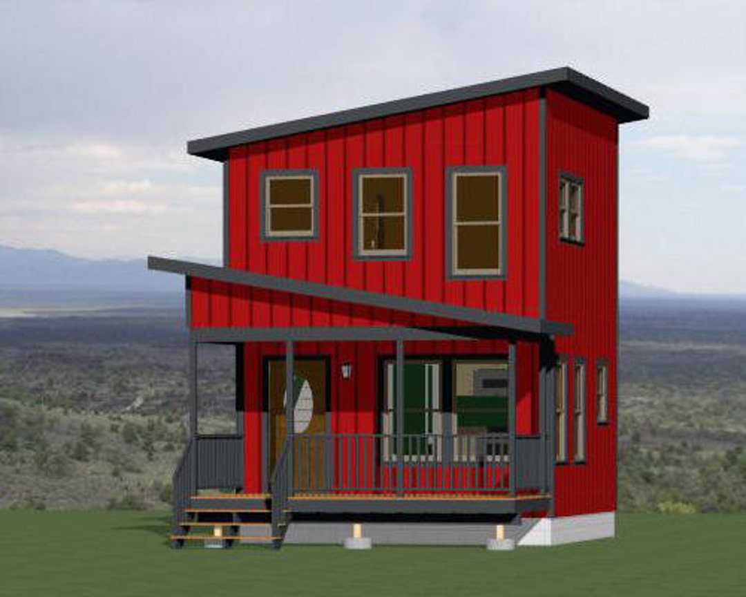 16x16 House -- 1-bedroom 1.5-bath -- 478 Sq Ft -- PDF Floor Plan ...