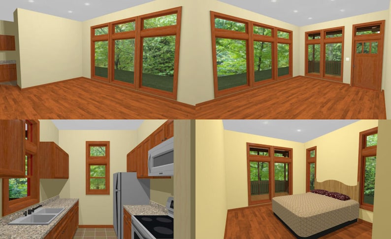 26x26 House -- 1-bedroom 1-bath -- 676 Sq Ft -- PDF Floor Plan ...