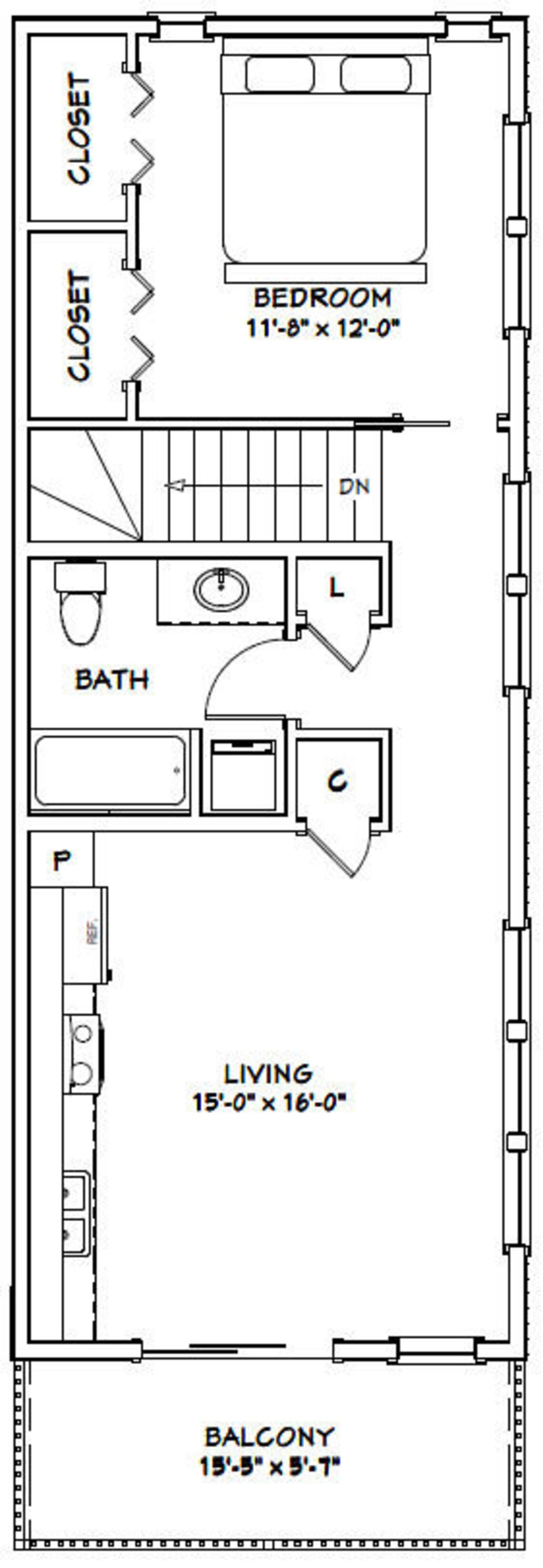 36x42 House 1-bedroom 1.5-bath 961 Sq Ft PDF Floor Plan Instant ...