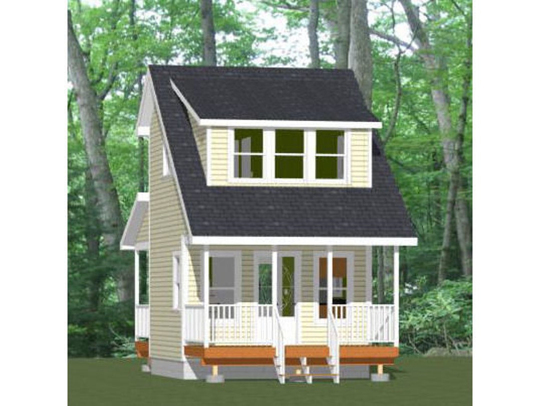 14x14 House -- 1-bedroom 1-bath -- 399 Sq Ft -- PDF Floor Plan ...