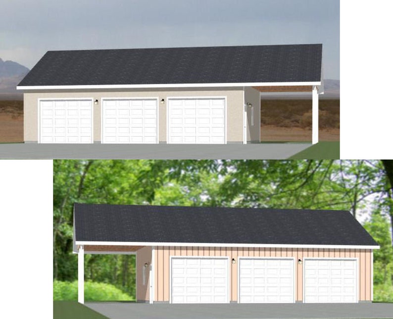 40x30 3-car Garage -- 1,200 Sq Ft -- PDF Floor Plan -- Instant Download ...