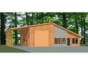 20'x28' Modern Tiny House Plans, Lean Cabin Architectural Construction ...