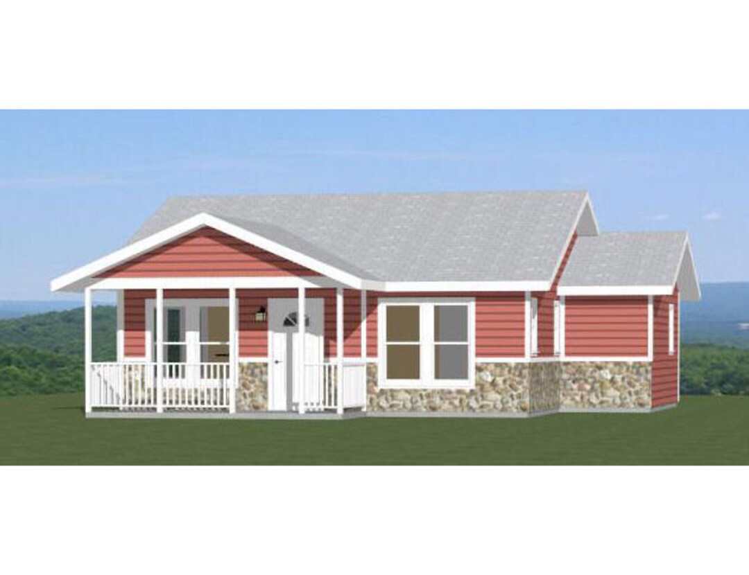 32x28 House -- 1-bedroom 1-bath -- 824 Sq Ft -- PDF Floor Plan ...