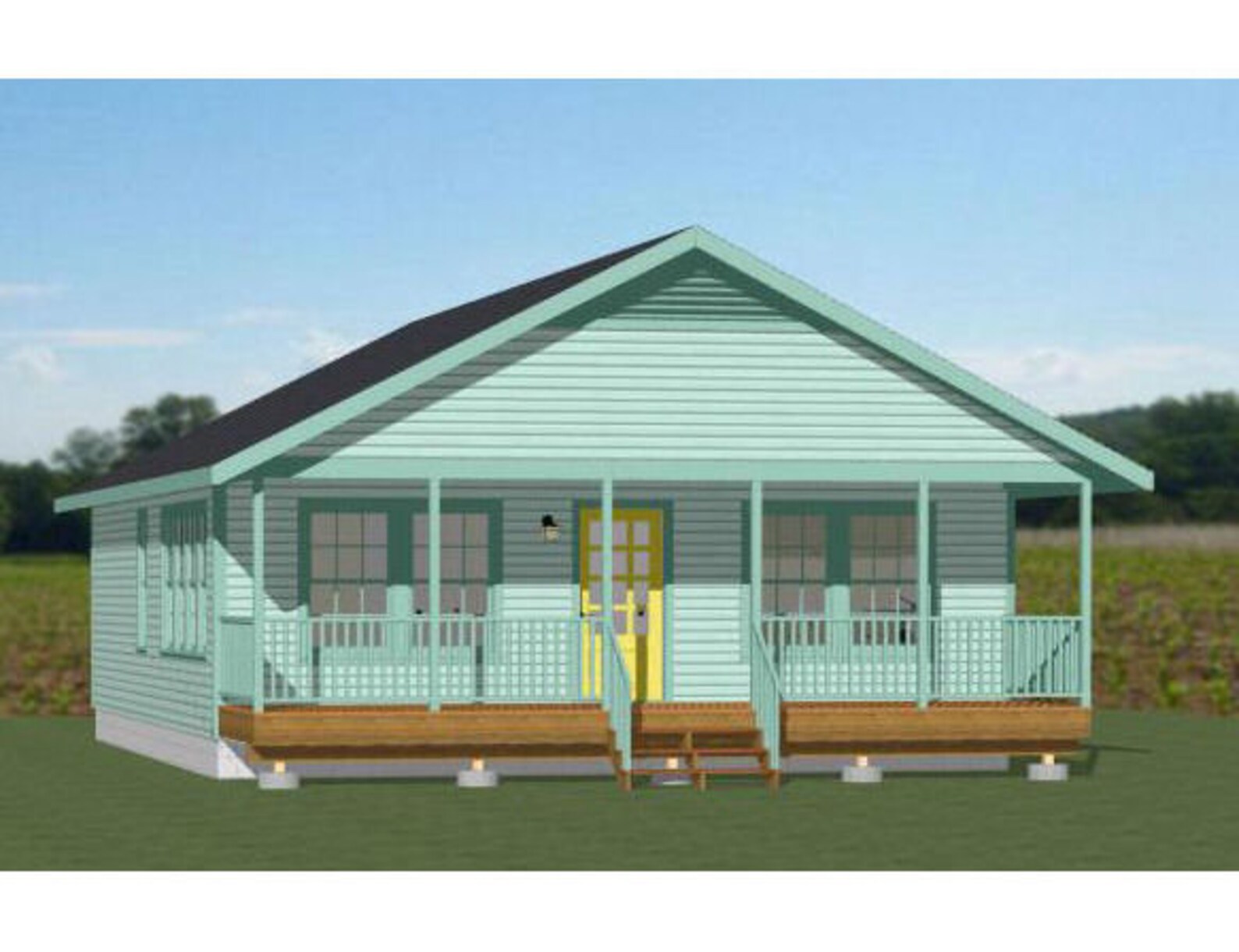 28x36 House 3-bedroom 2-bath 1008 Sq Ft PDF Floor - Etsy Canada