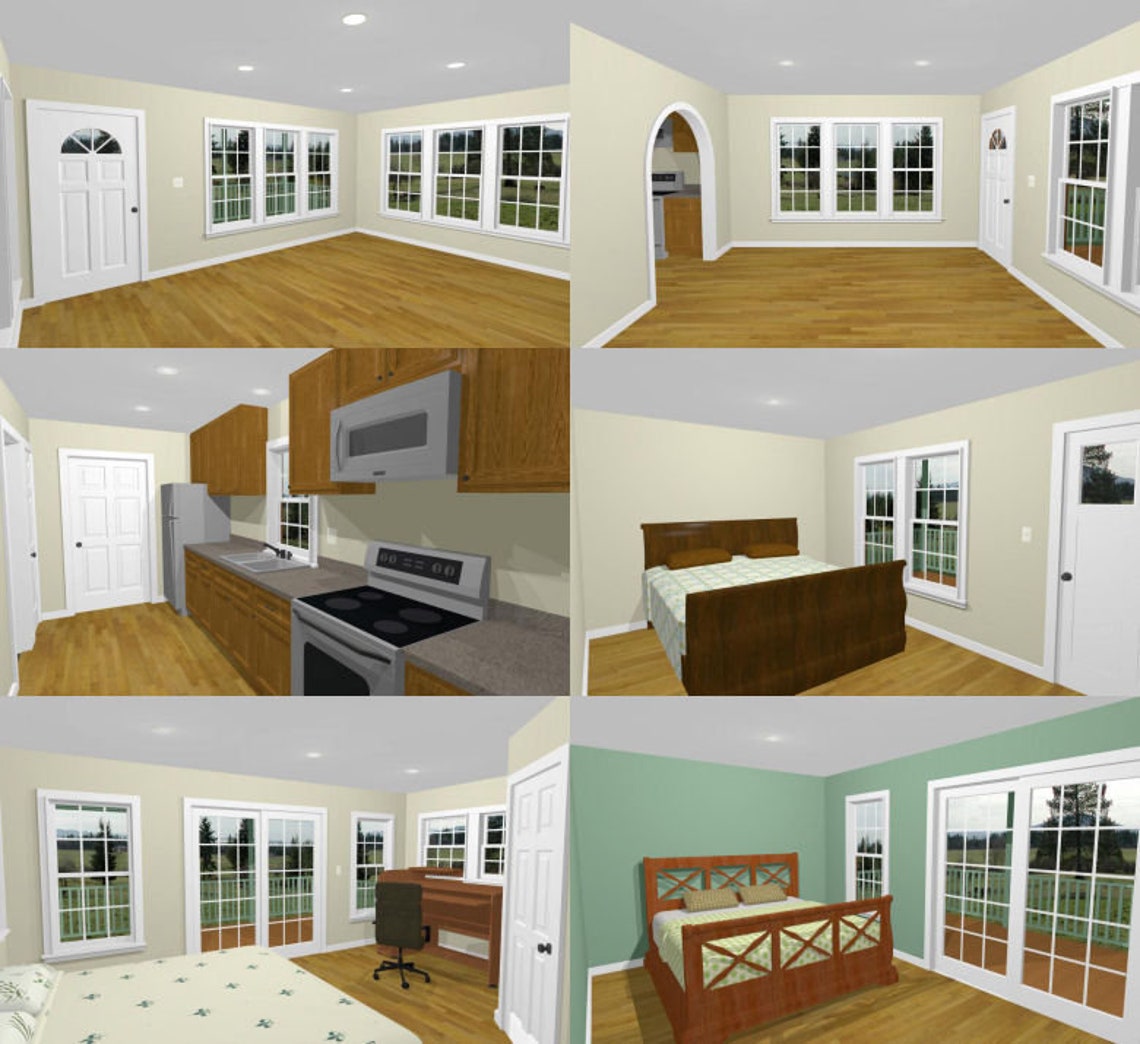 18x40 House -- 3-bedroom 2-bath -- 1,292 Sq Ft -- PDF Floor Plan ...