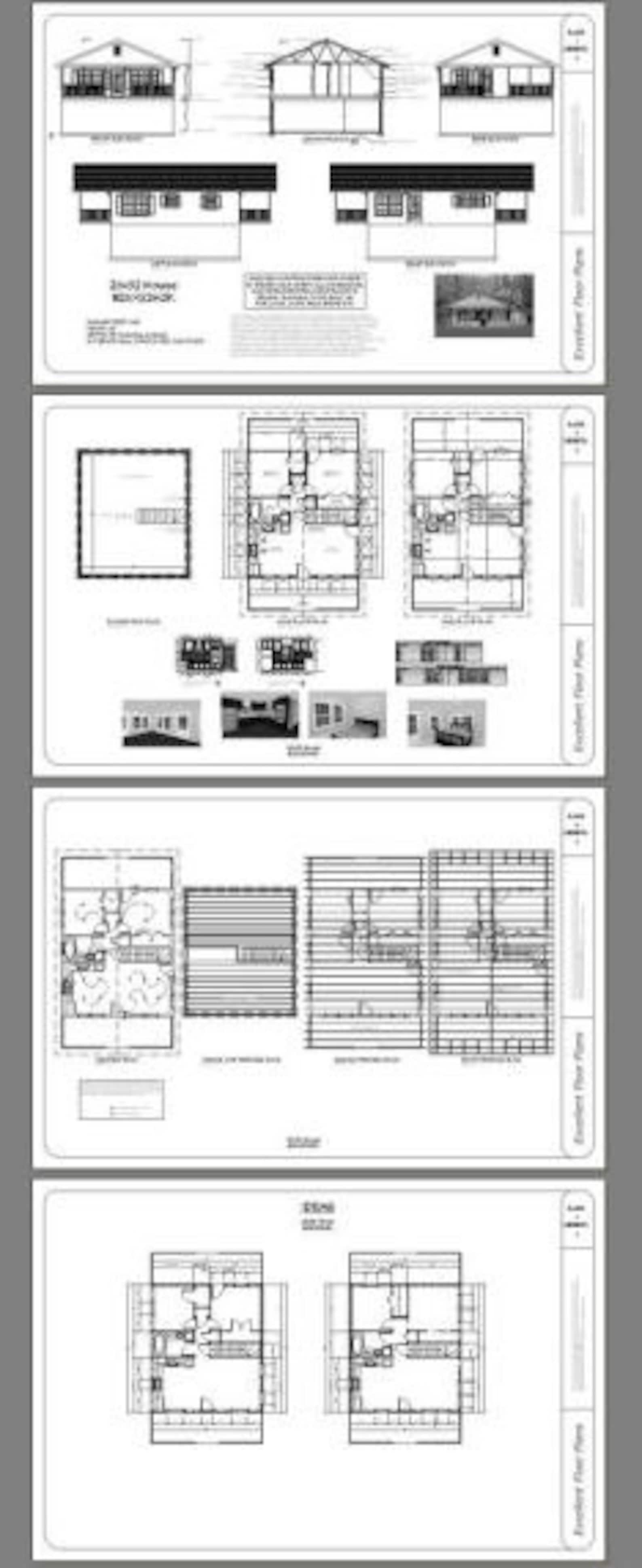 28x32 House -- 2-bedroom 1-bath -- 848 Sq Ft -- PDF Floor Plan ...