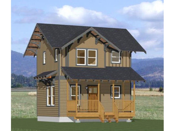 20x16 House 1-bedroom 1.5-bath 547 Sq Ft PDF Floor Plan Instant ...