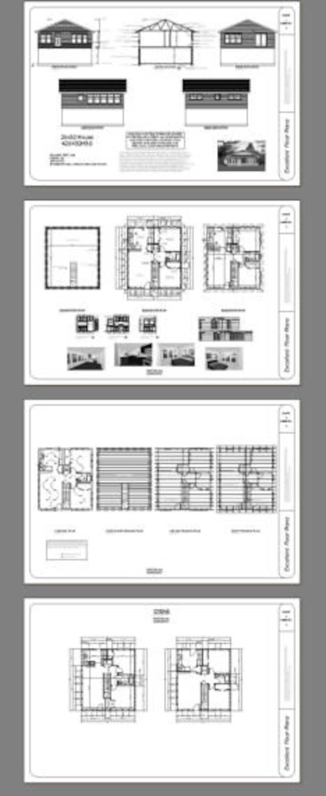 28x32 House 2-bedroom 1-bath 848 Sq Ft PDF Floor Plan Instant Download ...