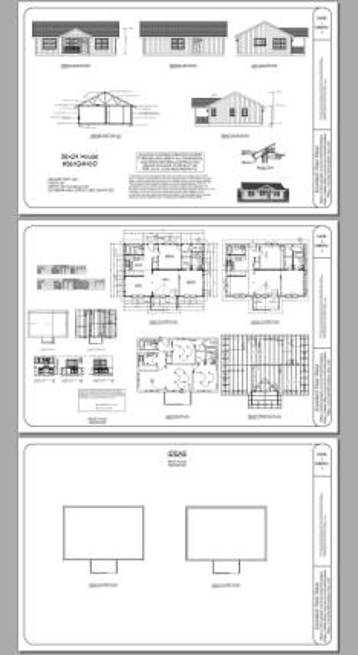 36x24 House -- 2-bedroom 2-bath -- 864 Sq Ft -- PDF Floor Plan ...
