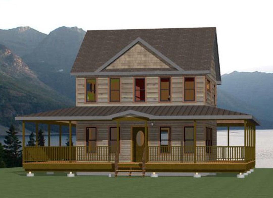 24x24 House -- 2-bedroom 1.5-bath -- 1,059 Sq Ft -- PDF Floor Plan ...