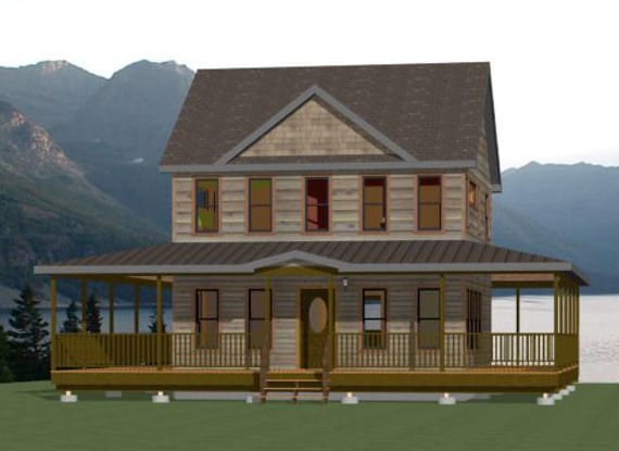 24x24 House 2-bedroom 1.5-bath 1059 Sq Ft PDF Floor - Etsy