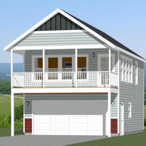 16x16 House W/ Loft PDF Floor Plan 493 Sq Ft - Etsy