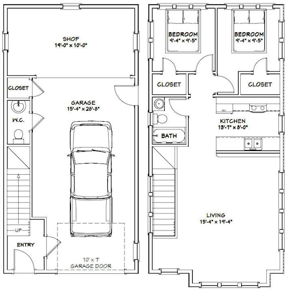 24x40 Floor Plan 2 Story 24x40 Container House Design 2 Beds 1 Bath