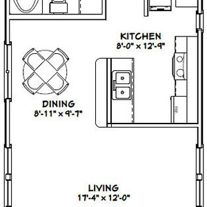 18x40 House -- 1-bedroom 1-bath -- 720 Sq Ft -- PDF Floor Plan ...