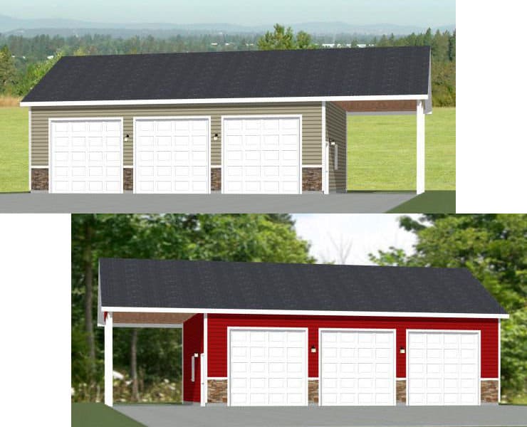 40x30 3-car Garage -- 1,200 Sq Ft -- PDF Floor Plan -- Instant Download ...