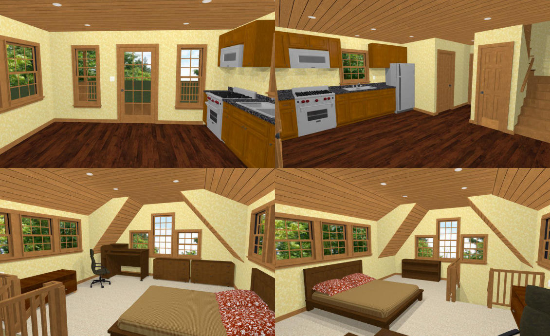 16x20 House -- 1-bedroom 1-bath -- 574 Sq Ft -- PDF Floor Plan ...