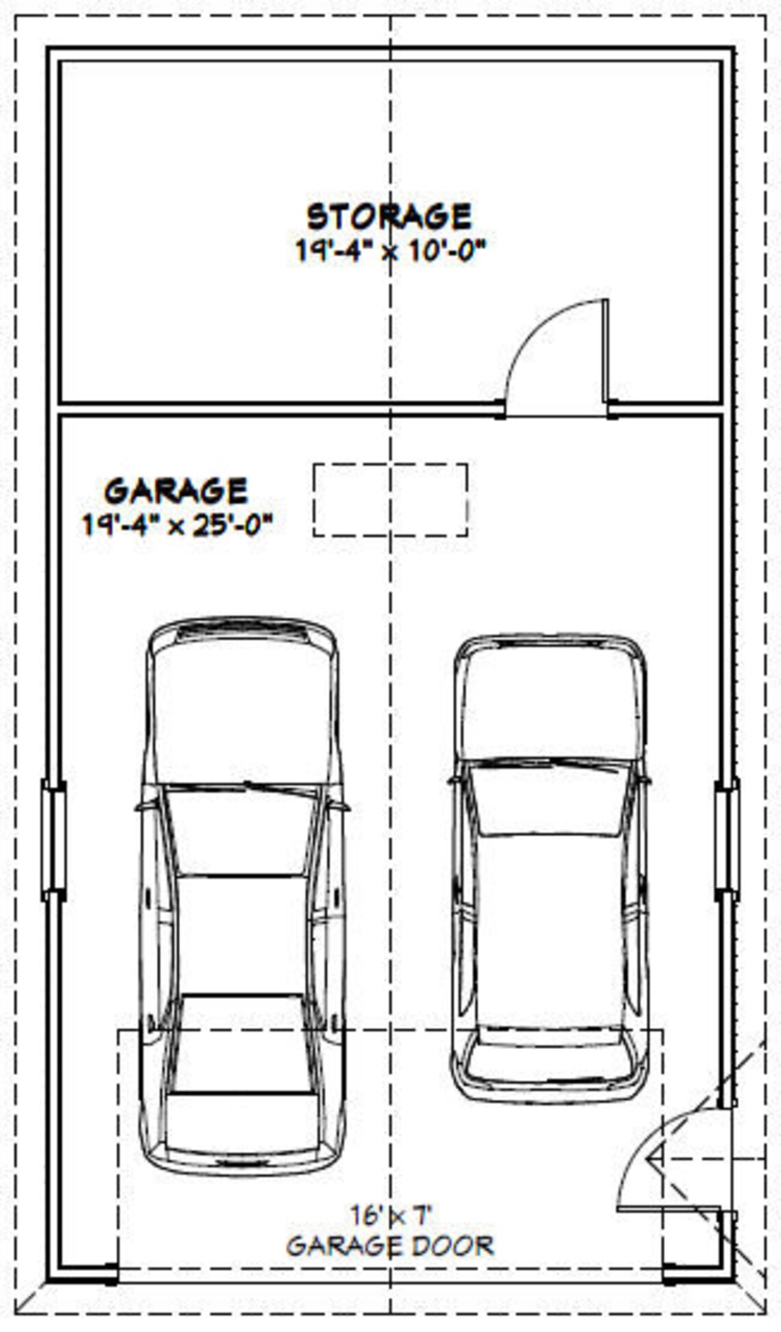 20x36 2-car Garages 1128 Sq Ft 8ft Walls PDF Floor - Etsy