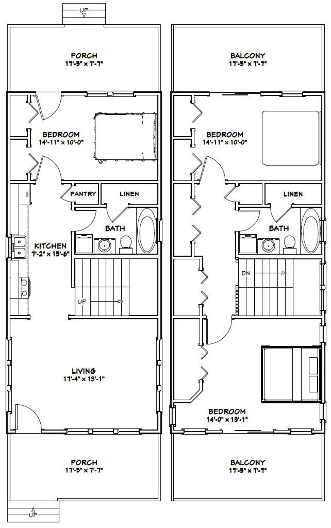 18x40 House -- 3-bedroom 2-bath -- 1,292 Sq Ft -- PDF Floor Plan ...