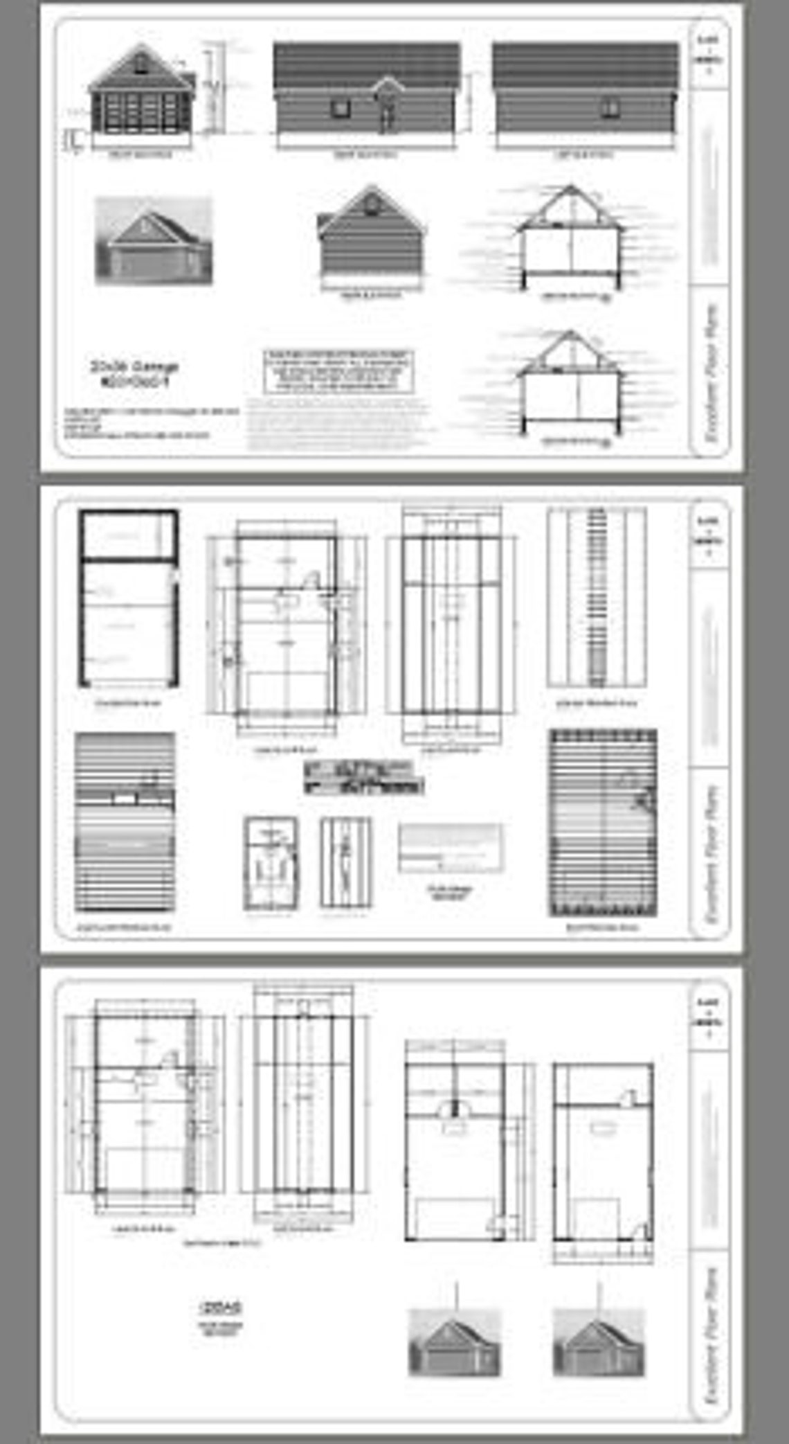 20x36 2-car Garages -- 1,128 Sq Ft -- 9ft Walls -- PDF Floor Plan ...