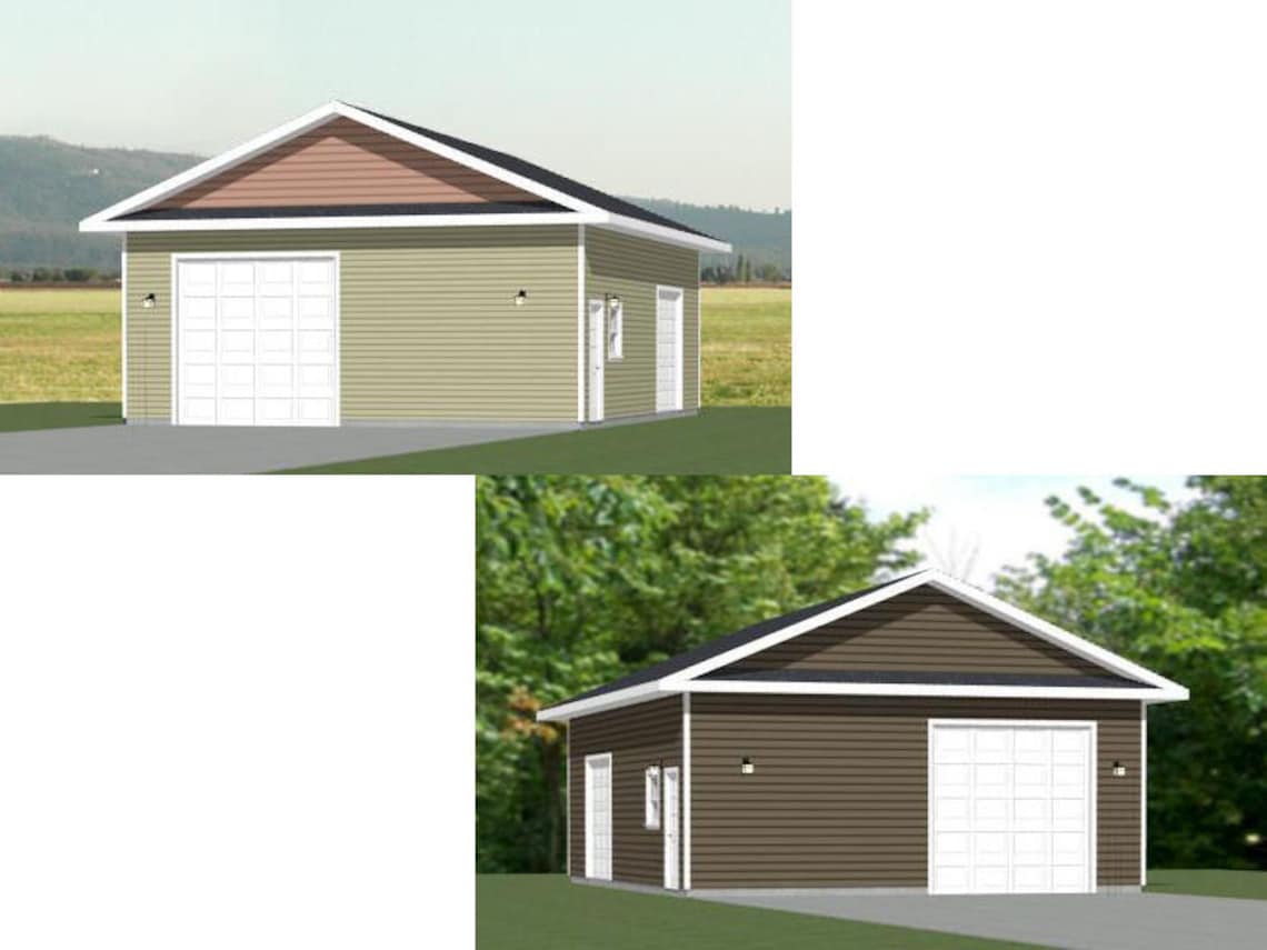 28x36 2-car Garages -- 1,008 Sq Ft -- 12ft Walls -- PDF Floor Plan ...