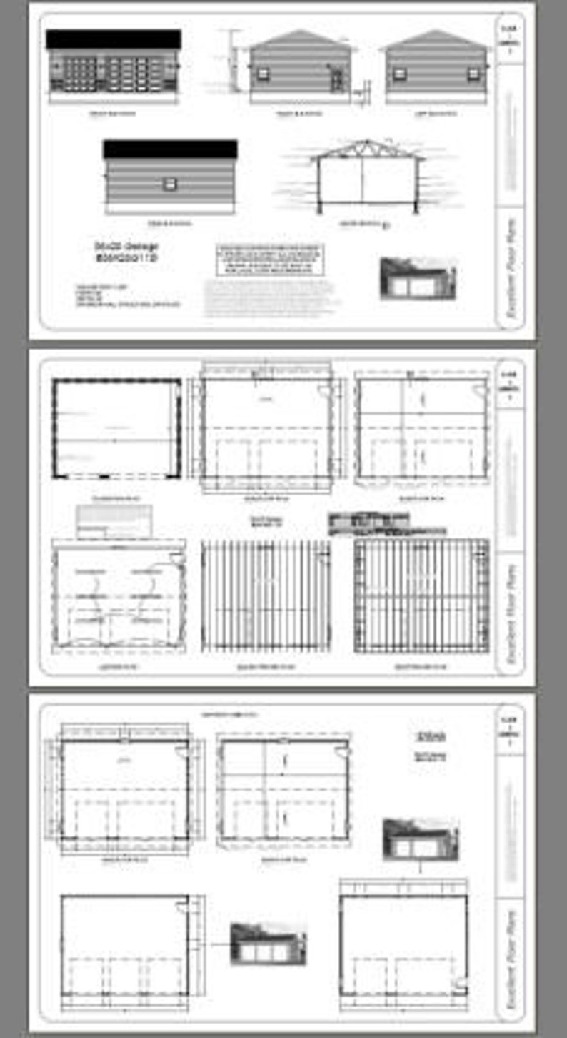 36x28 3-car Garages 1008 Sq Ft 12ft Walls PDF Floor - Etsy