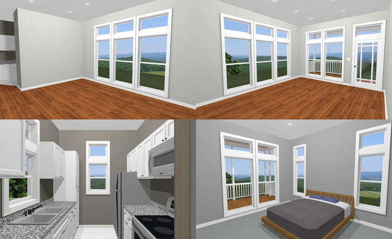 26x26 House -- 1-bedroom 1-bath -- 676 Sq Ft -- PDF Floor Plan ...