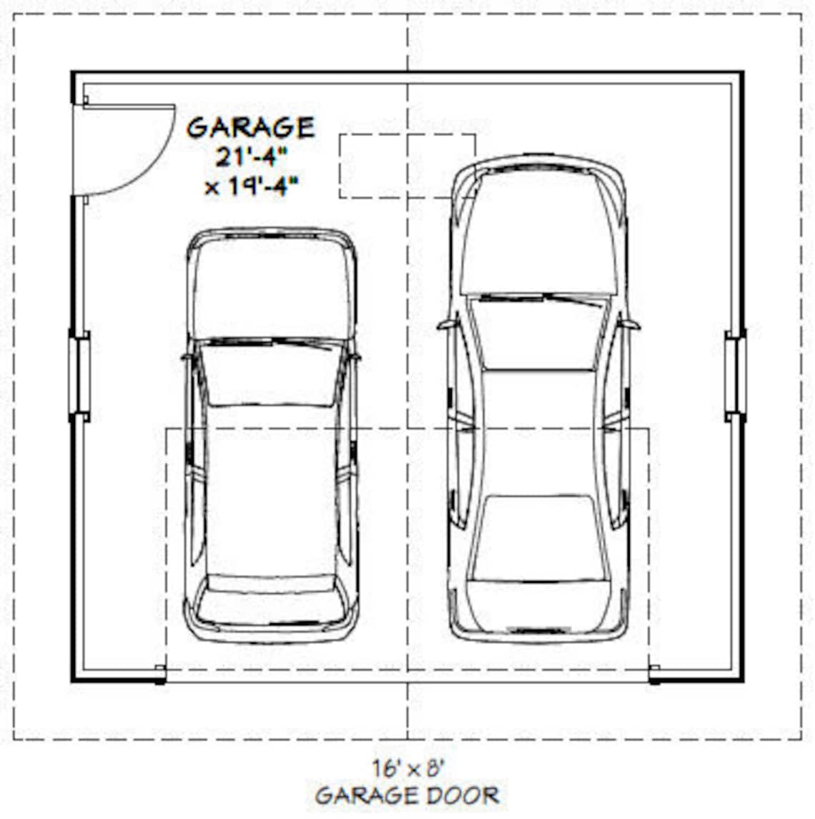 22x20 2-car Garage -- 440 Sq Ft -- PDF Floor Plan -- Instant Download ...