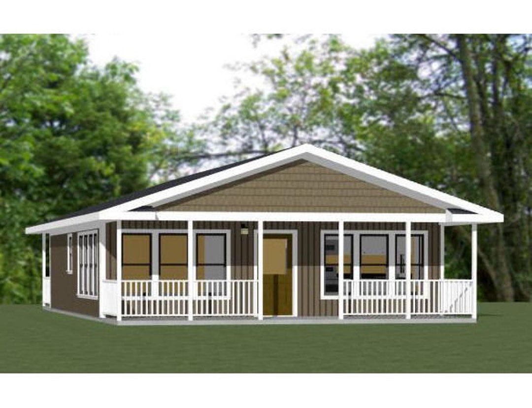 28x34 House -- 2-bedroom 2-bath -- 952 Sq Ft -- PDF Floor Plan ...