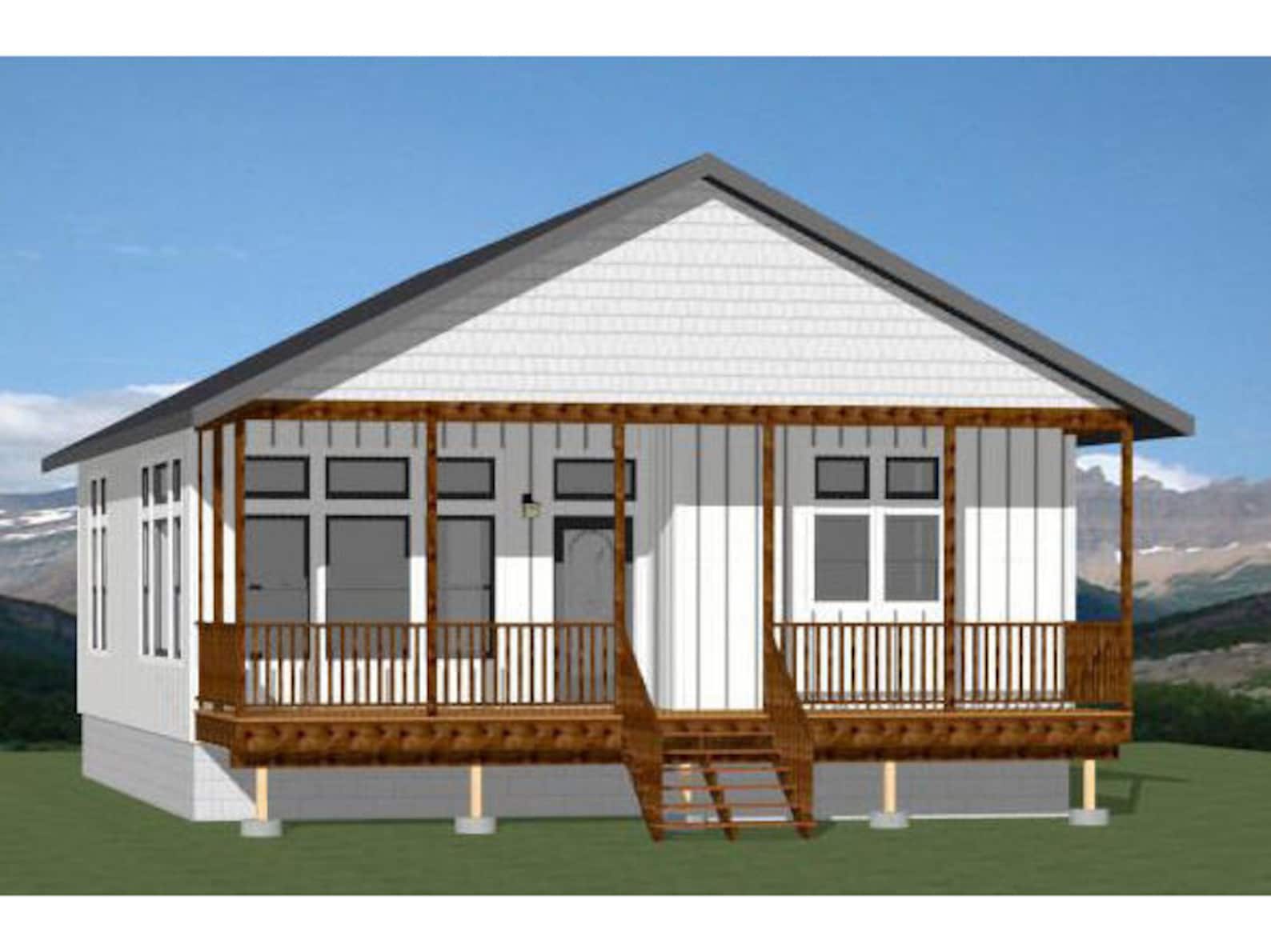 30x40 House -- 2-bedroom 2-bath -- 1,136 Sq Ft -- PDF Floor Plan ...