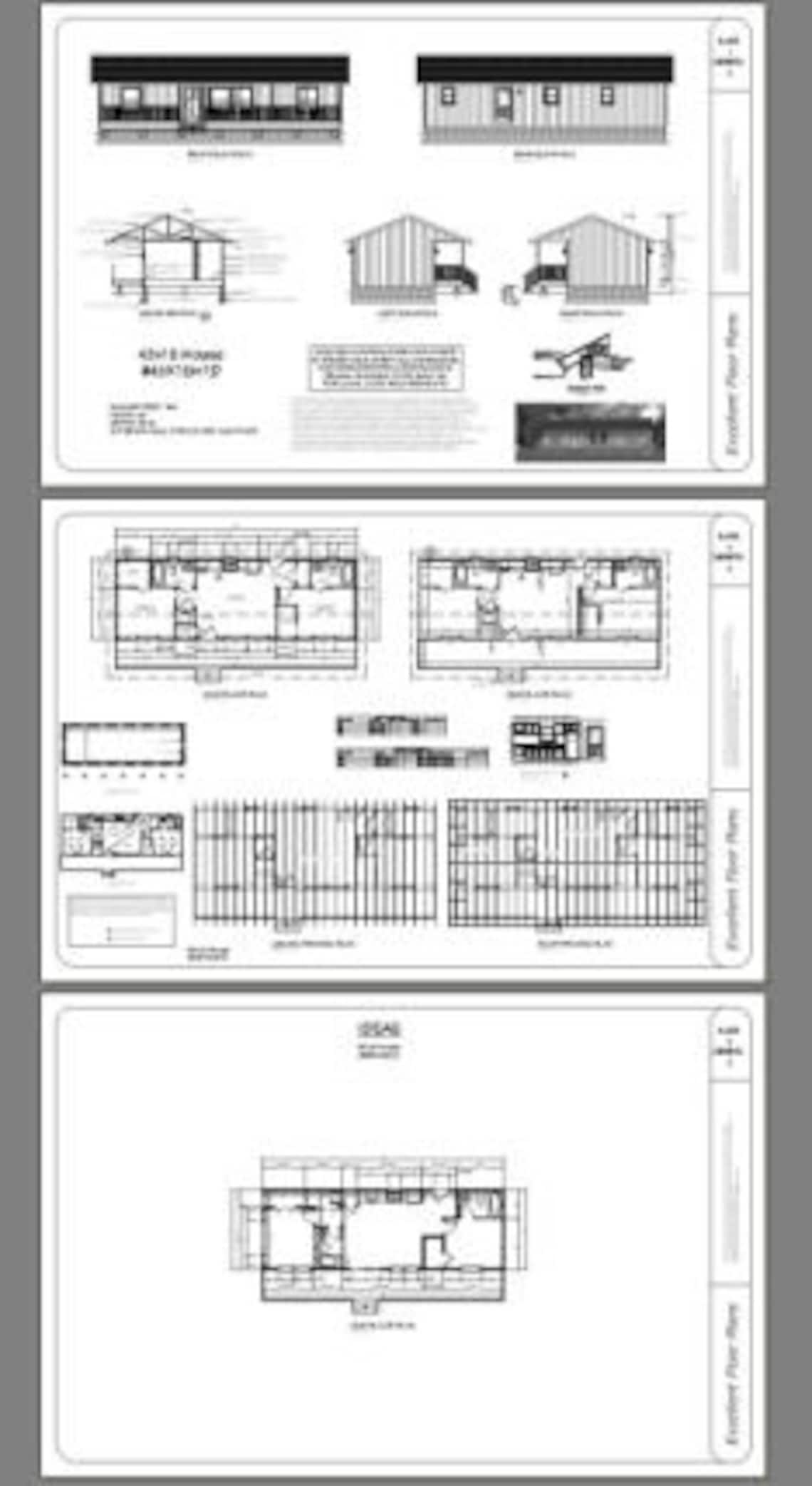 48x16 House -- 2-bedroom 2-bath -- 768 Sq Ft -- PDF Floor Plan ...