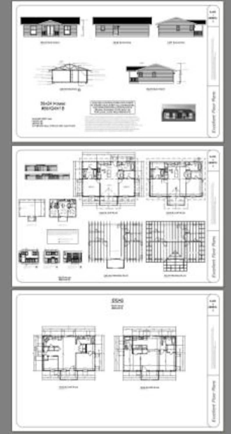 36x24 House 2-bedroom 2-bath 864 Sq Ft PDF Floor Plan - Etsy Canada