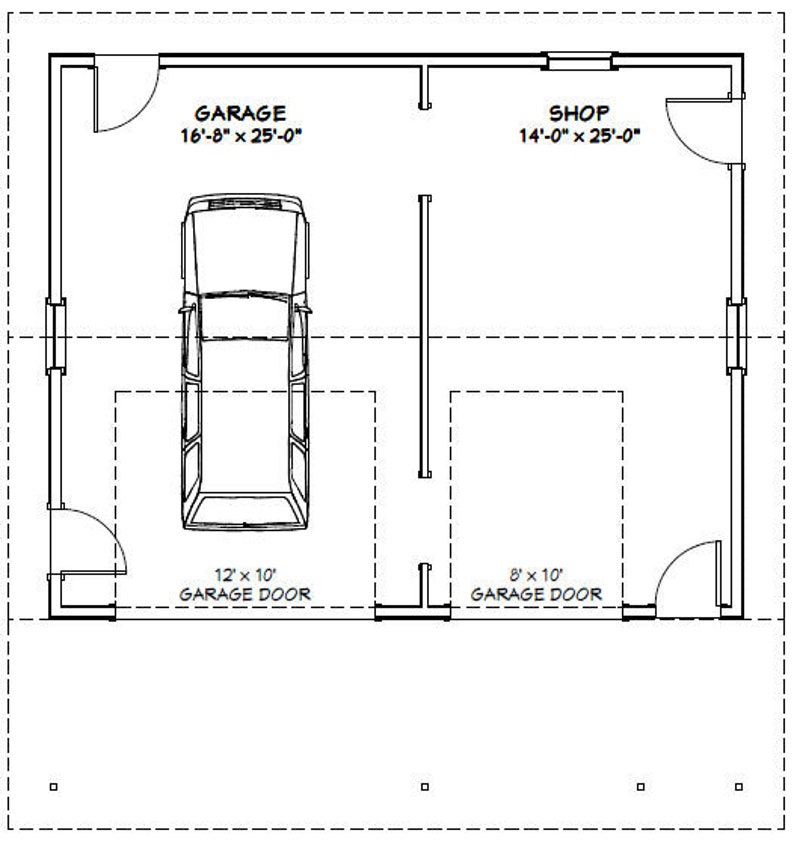 32x26 1-car Garages 832 Sq Ft PDF Floor Plan Instant - Etsy