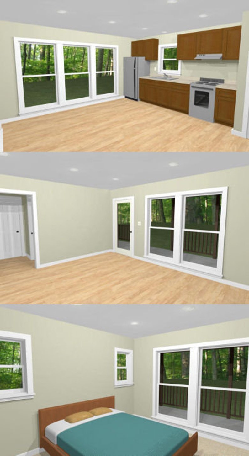 32x16 House -- 1-bedroom 1-bath -- 512 Sq Ft -- PDF Floor Plan ...