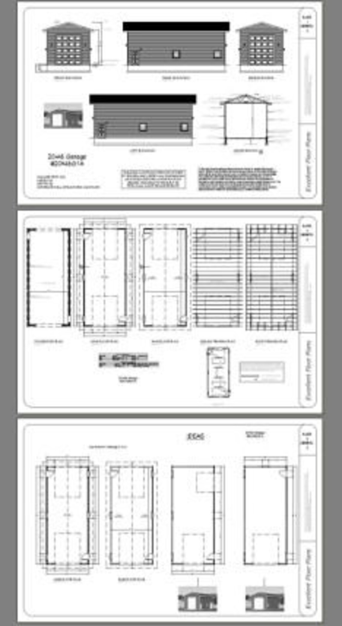 20x46 1-RV Garages 920 Sq Ft PDF Floor Plan Instant Download Models 1 ...