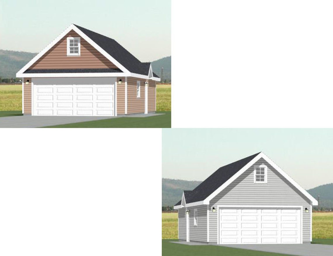 20x36 2-car Garages 1,128 Sq Ft 8ft Walls PDF Floor Plan Instant ...