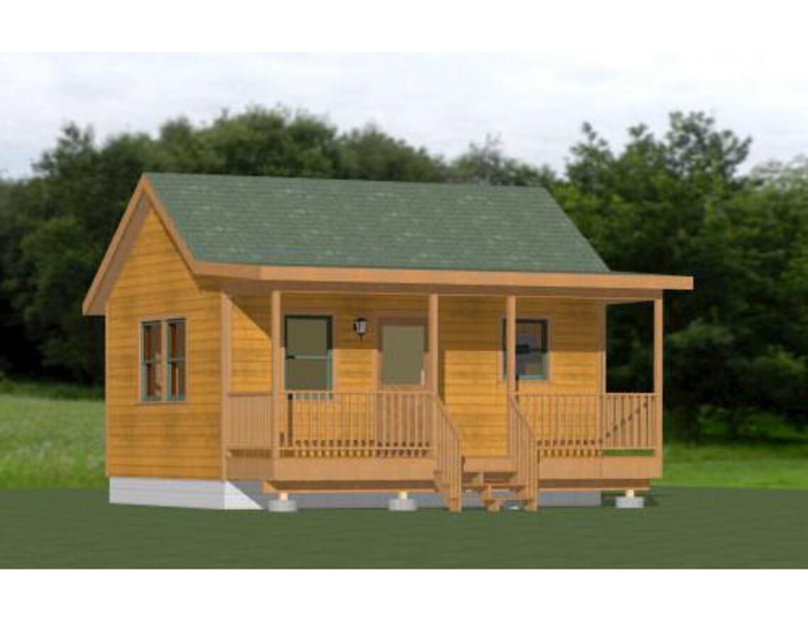 20x16 Tiny House -- 1-bedroom 1-bath -- 320 Sq Ft -- PDF Floor Plan ...