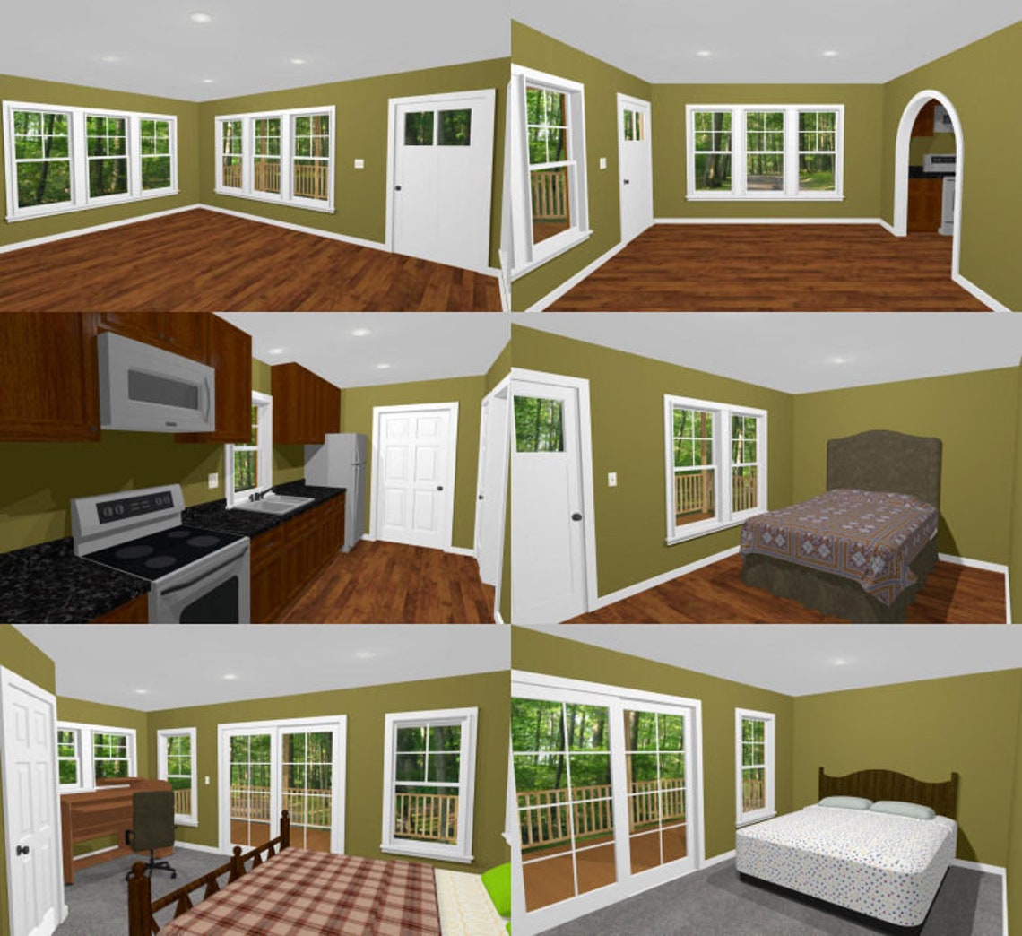 18x40 House -- 3-bedroom 2-bath -- 1,292 Sq Ft -- PDF Floor Plan ...