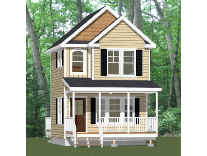 16x16 House -- 1-bedroom 1-bath -- 493 Sq Ft -- PDF Floor Plan ...