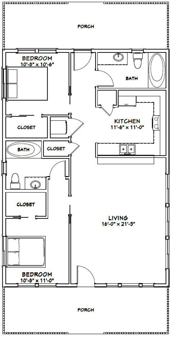 28 X 40 House Plans Plan 40623 | Country Ranch Home Plan With Side