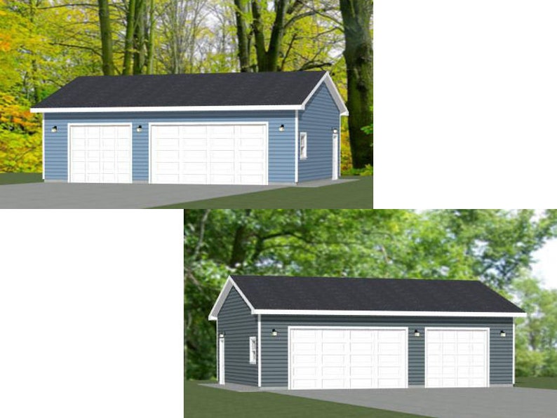 36x28 2-car Garages -- 1,008 Sq Ft -- 10ft Walls -- PDF Floor Plan ...