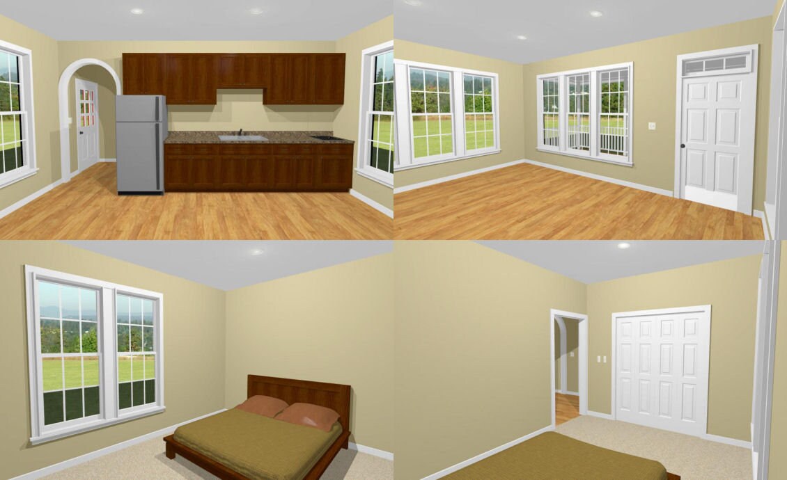 18x30 House -- 1-bedroom 1-bath -- 540 Sq Ft -- PDF Floor Plan ...