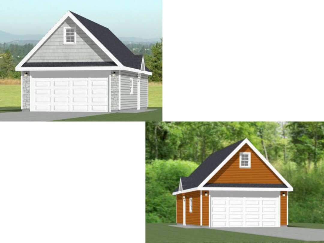 20x36 2-car Garages -- 1,128 Sq Ft -- PDF Floor Plan -- Instant ...