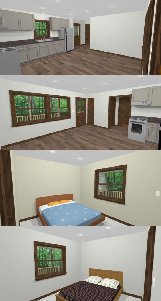 48x16 House -- 2-bedroom 2-bath -- 768 Sq Ft -- PDF Floor Plan ...