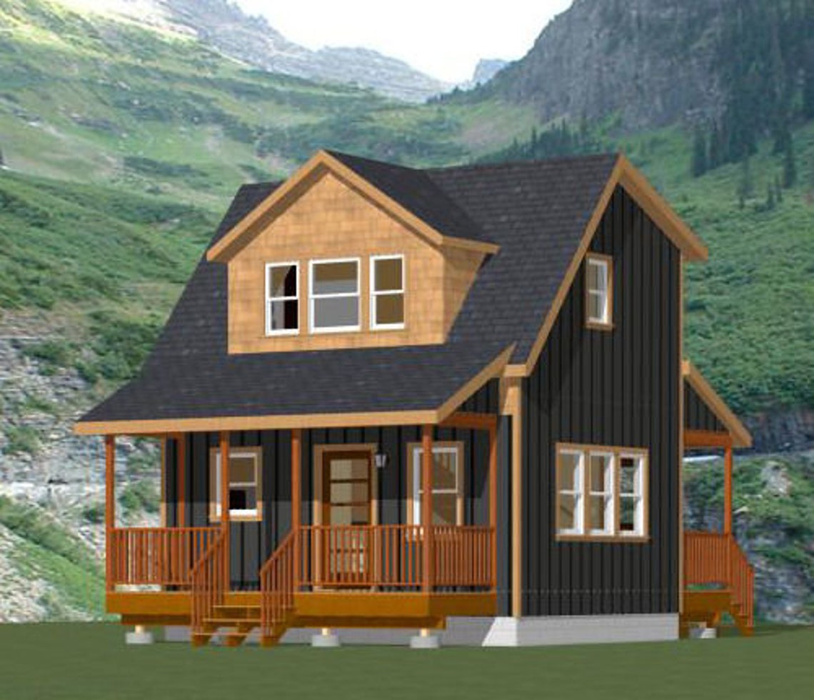 20x16 House 1-bedroom 1.5-bath 557 Sq Ft PDF Floor - Etsy