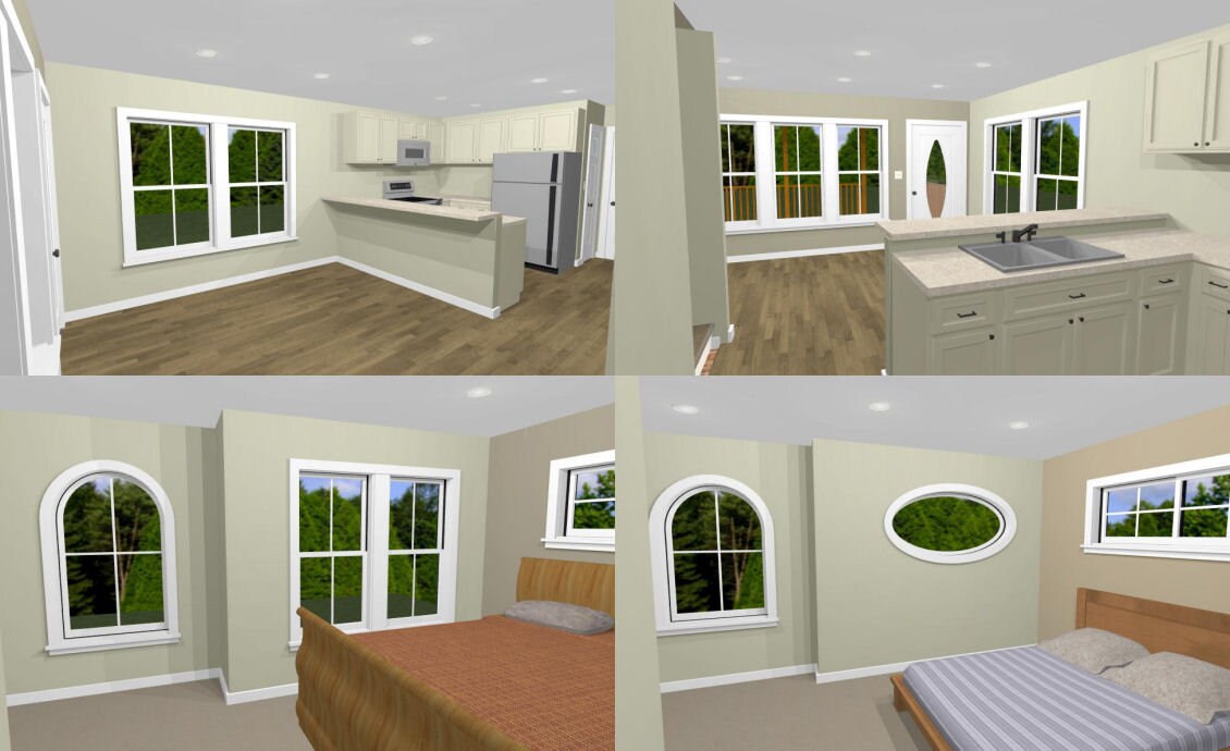 16x24 House -- 2-bedroom 2.5-bath -- 1,075 Sq Ft -- PDF Floor Plan ...